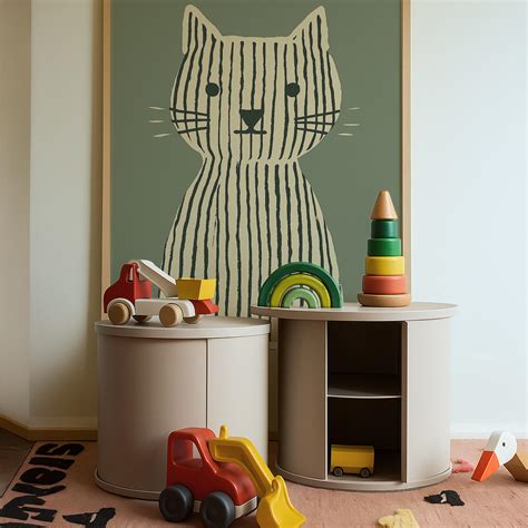Sage Green Cat Print Whimsical Nursery Decor Digital Download Etsy