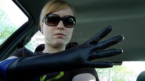 Girl Leather Pants Gloves And Boots And Jacket