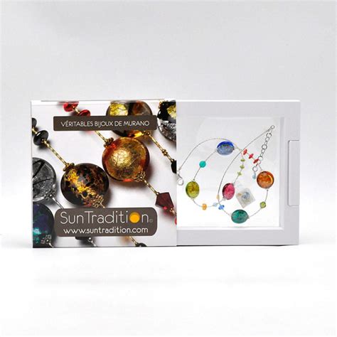 Pastiglia Aurora Multicoloured Multicolor Murano Glass Necklace Venice
