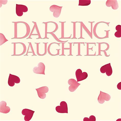 Darling Daughter Hearts Emma Bridgewater Birthday Greeting Card Cards