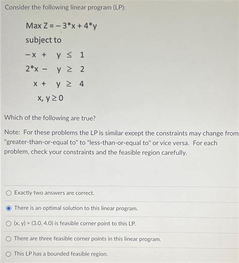 Solved Consider the following linear program | Chegg.com