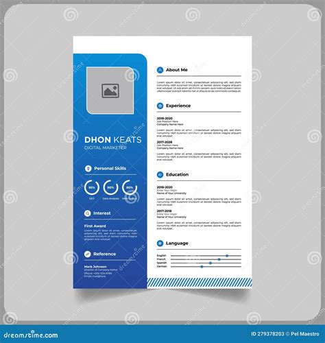 Digital Marketer Resume Stock Illustration Illustration Of Candidate