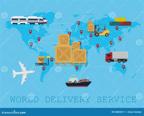 Global Logistic Shipping And Service Worldwide Delivery World Map