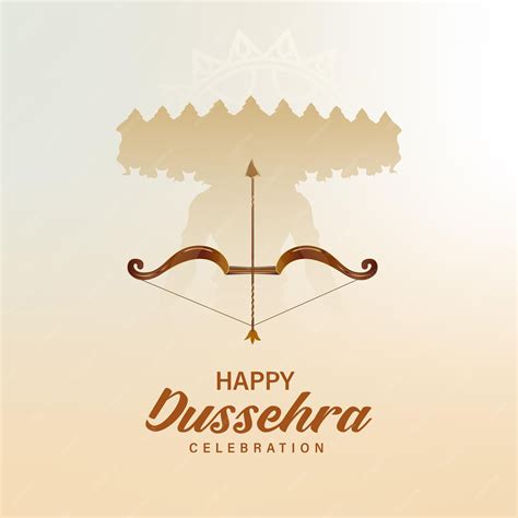 Premium Vector Happy Dussehra Festival Card With Ravan And Bow Arrow