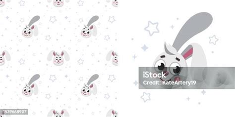 아기 옷을 위해 손으로 그린 토끼 낙서 스타일의 벡터 그림입니다 토끼와 매끄러운 패턴의 엽서 개체 그룹에 대한 스톡 벡터 아트 및 기타 이미지 Istock