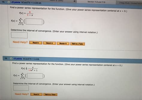 solved find a power series representation for the function