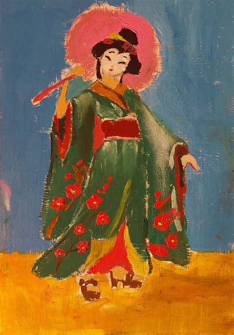 Японская девушка Картина Пикабу