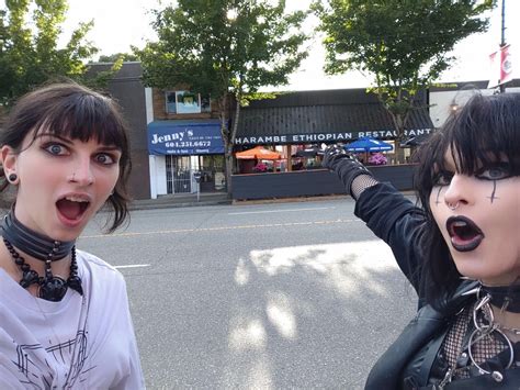 Two Goth Girls Pointing Two Soyjaks Pointing Know Your Meme