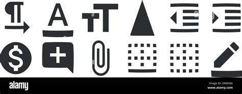set of 12 icons editor vector collection thin line web icon set