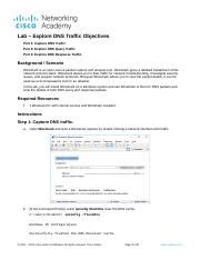 Lab Explore DNS Traffic STUDENT ILM Docx Lab Explore DNS Traffic Objectives