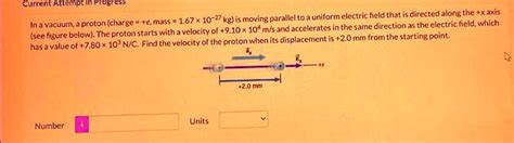 Solved Current Attempt In Progress In A Vacuum A Proton Charge E