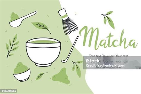 말차 전단지 녹차와 벡터 그림입니다 말차 라떼와 머그잔 녹색 말차 머그잔이 있는 포스터 가루로 빻은에 대한 스톡 벡터 아트 및 기타 이미지 Istock