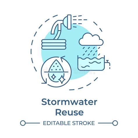 Stormwater Reuse Soft Blue Concept Icon Stock Vector Illustration Of Teal Icon 351607768