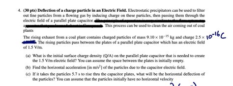 Solved 30 ﻿pts ﻿deflection Of A Charge Particle In An