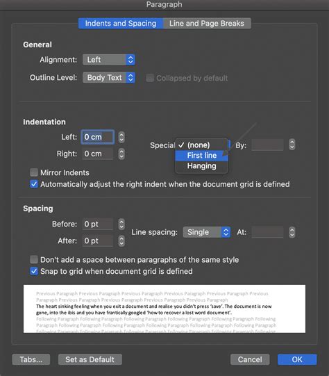 Add A First Line Indent In Word Awaylio