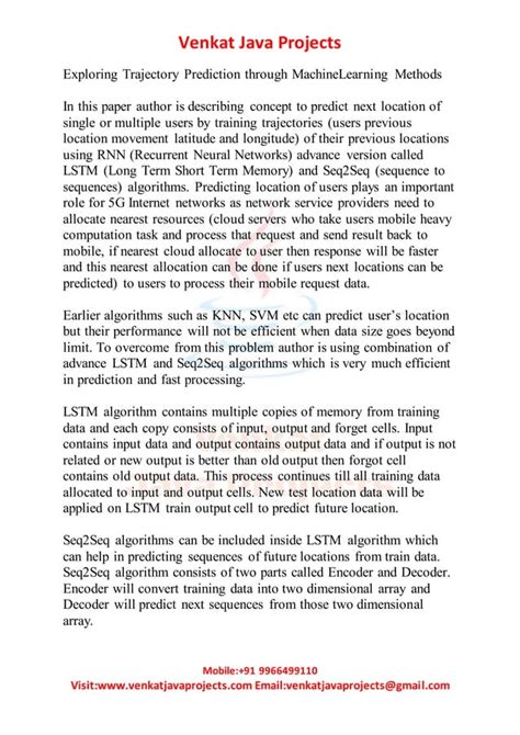 Exploring Trajectory Prediction Through Machine Learning Methods Docx