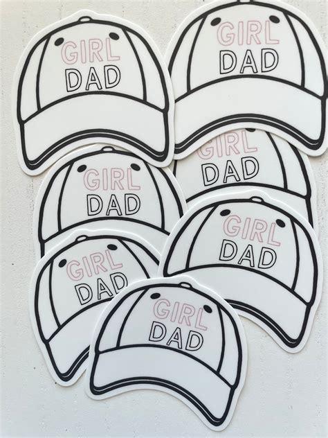 Girl Dad Sticker Dad Stickers Waterproof Stickers Dad Hat Etsy
