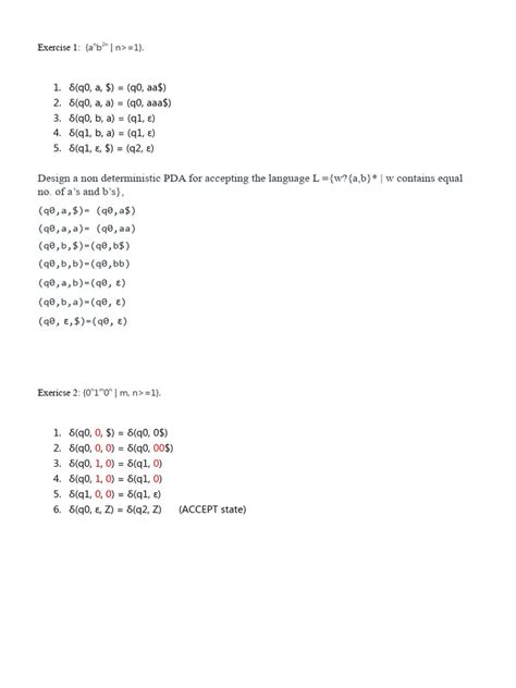 Pda Cfg Exercise Pdf