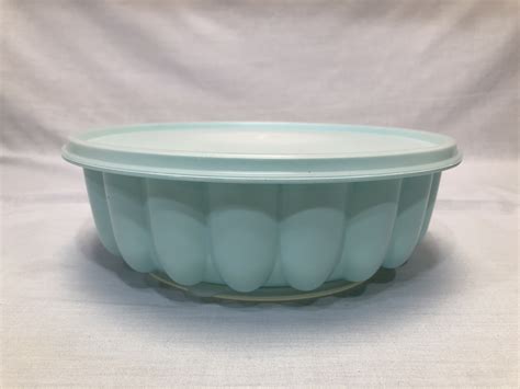 Vintage Tupperware Jello Mold Blue Light Blue Mold With Lid Retro