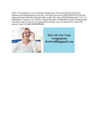 Ch03 1 This Problem Covers 4 Bit Binary Multiplication Fill In The Ta Pdf