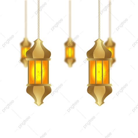 Linternas Ramadán Con Diseño De Luz Dorada Png Linterna De Ramadán