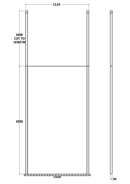 Balterley Contemporary Bathroom 8mm Glass Profile Wetroom Screen With