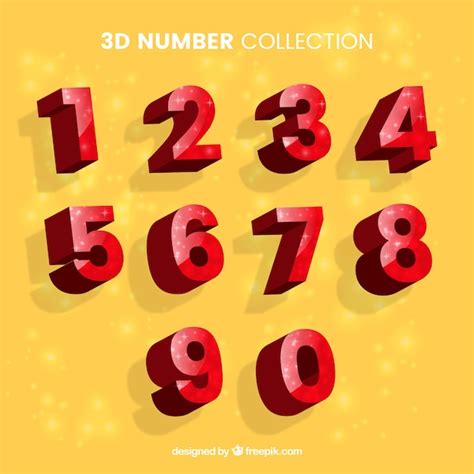 Free Vector Red Number Collection