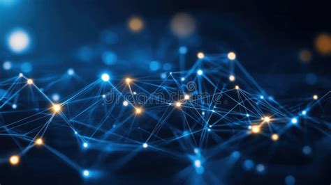 Dark Blue Digital Background With Binary Code And Glowing Connections