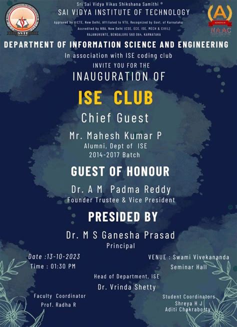 Sai Vidya Institute Of Technology On Linkedin Svit Ise Codingclub