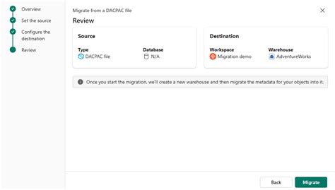 Fabric Data Warehouse の Migration Assistant を使用してデータを移行する Microsoft Fabric Microsoft Learn
