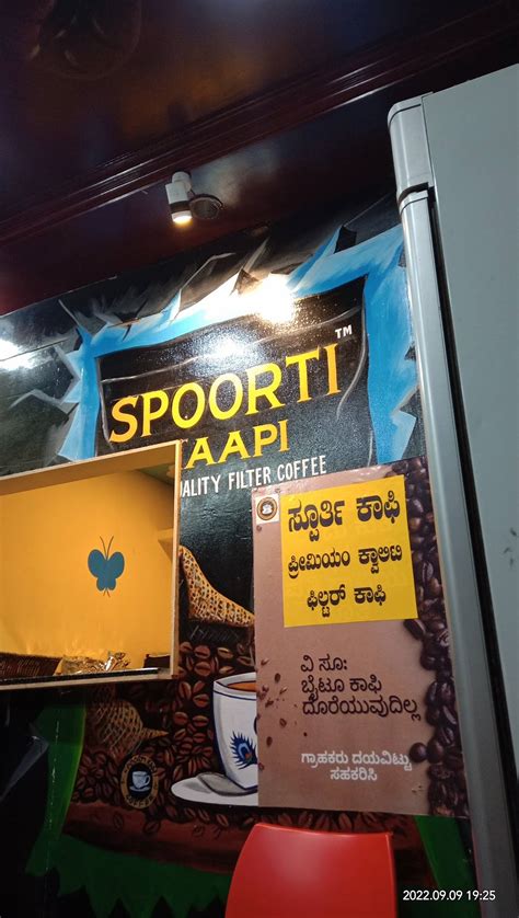 Menu At Spoorti Kaapi Hassan
