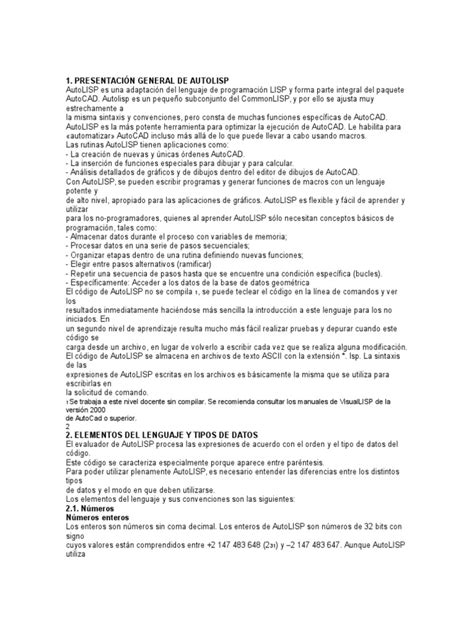 Autolisp De Autocad Parte 2 Descargar Gratis Pdf Macro Informática