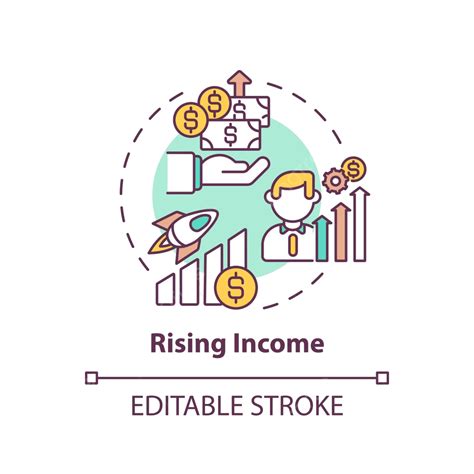 Rising Income Concept Icon Abstract Notion Labor Vector Abstract