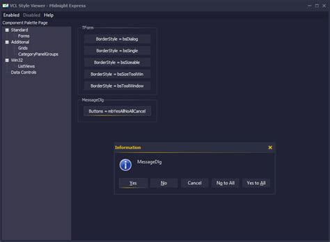DelphiStyles VCL Style MidnightExpress