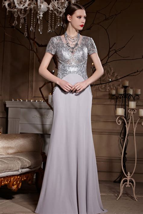 Günstig Elegantes Chiffon A Linie langes V Ausschnitt Abendkleider mit