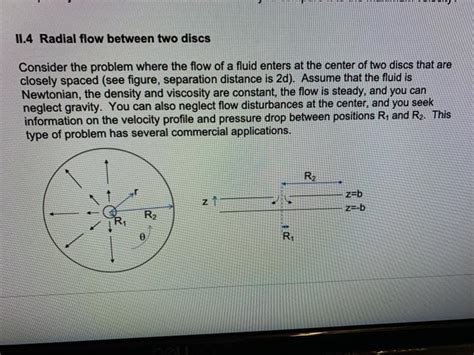 Solved 114 Radial Flow Between Two Discs Consider The