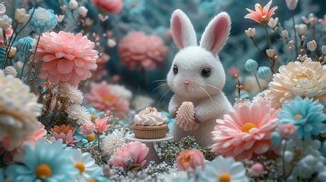 Playful 3d Kawaii Scene Featuring Chubby Background Premium Ai