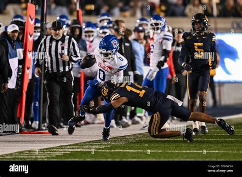 Smu Running Back Derrick Mcfall 0 Is Tackled By California Defensive Back Aiden Manutai 14