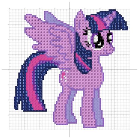 Twilight Sparkle Minecraft Pixel Art Template