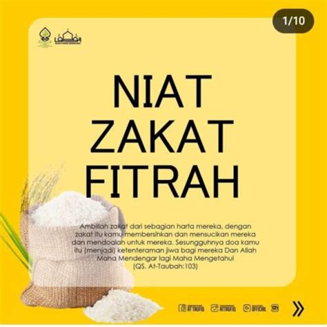 Niat Zakat Fitrah Lengkap Untuk Diri Sendiri Anak Dan Istri Pada Bulan