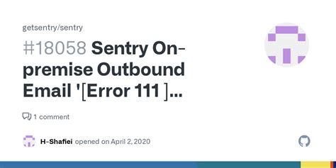 Sentry On Premise Outbound Email Error 111 Connection Refused
