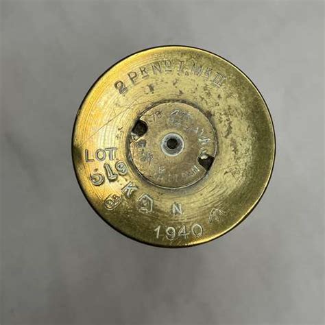 British Ww2 1940 2pr Mkii Brass Shell Case