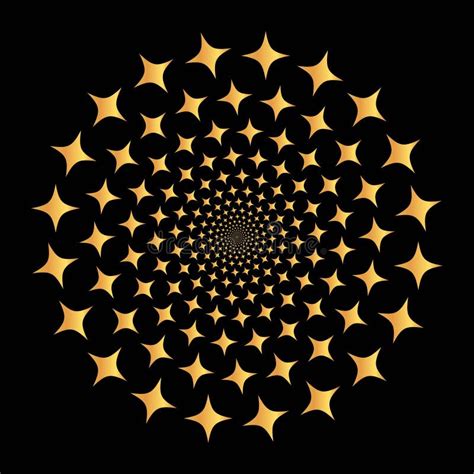 A Mesmerizing Abstract Spiral Pattern Formed By Golden Rounded Squares Stock Illustration