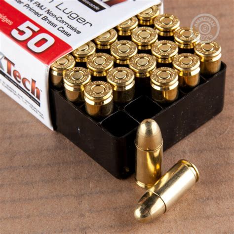 9mm Ammo At Maxxtech Brass 115 Grain Fmj 500 Rounds