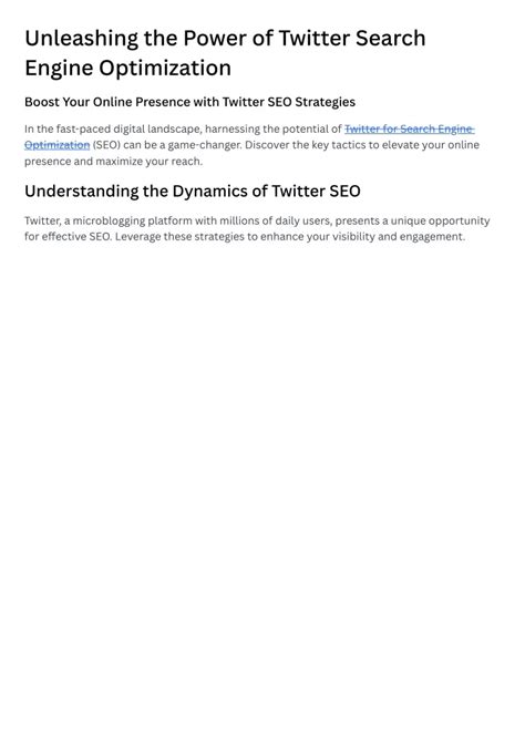 PPT - Mastering Twitter SEO: A Comprehensive Guide for Success PowerPoint Presentation - ID:12798322