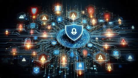 Digital Security Icons And Cyber Protection Concept Stock Illustration