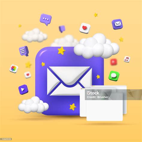 소셜 미디어 메일 아이콘입니다 3d 벡터 만화 일러스트레이션 연설 거품 소프트웨어 업데이트에 대한 스톡 벡터 아트 및 기타 이미지 소프트웨어 업데이트 전자메일 계약서