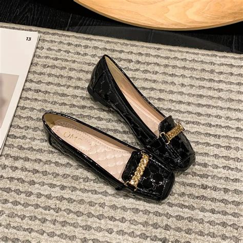 Womens Metallic Decor Flat Shoes Solid Temu Denmark