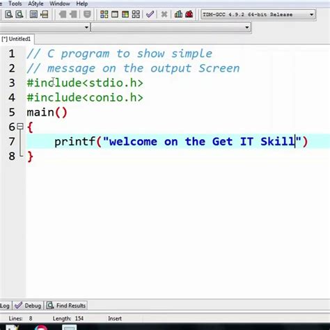 C Program To Show The Message On Output Screen By Using Printf C Practice Program Series