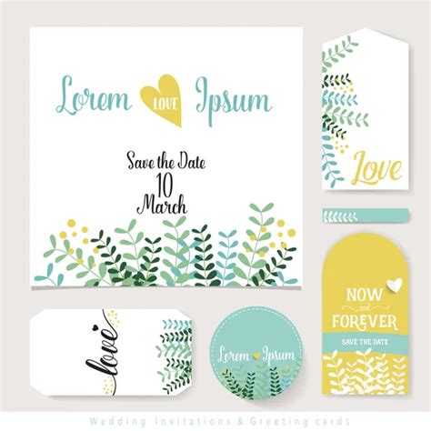 婚礼邀请卡设计与可爱花模板。vecto 图库矢量图©jannystockphoto 154881090